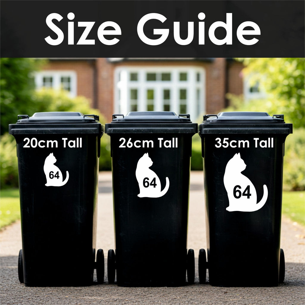Custom Cat Wheelie Bin Stickers | Waterproof Bin Number Stickers ...