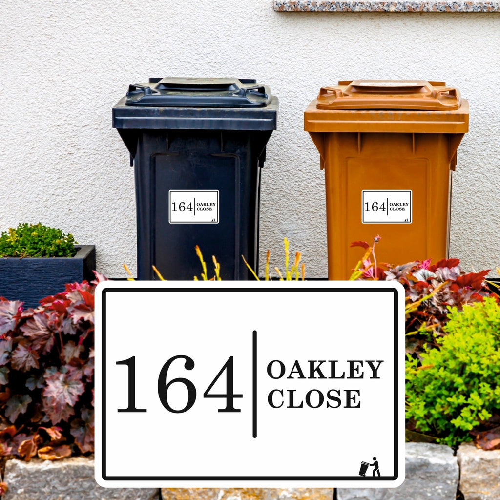 Modern Wheelie Bin Labels | Traditional Font - Never Lose Your bins ...
