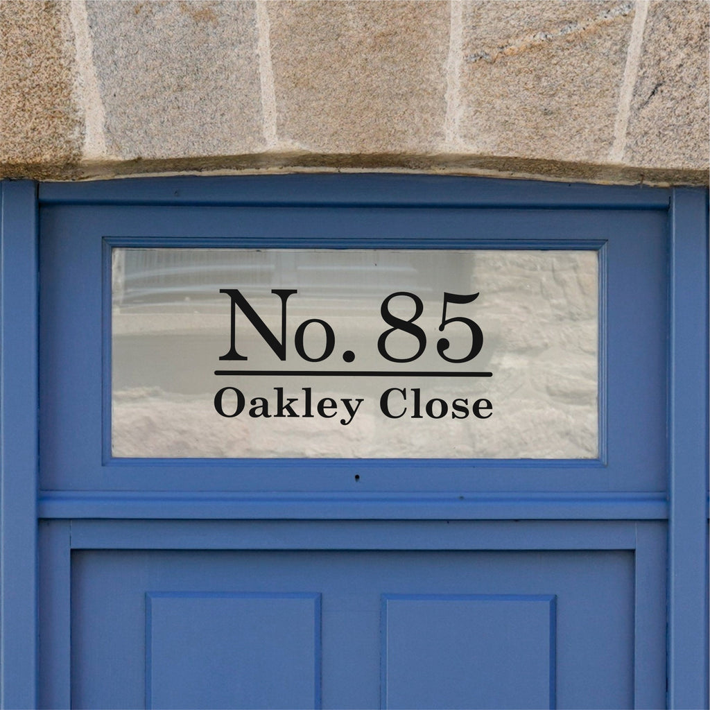 Personalised Door Number Stickers | Traditional Font Number & Address ...